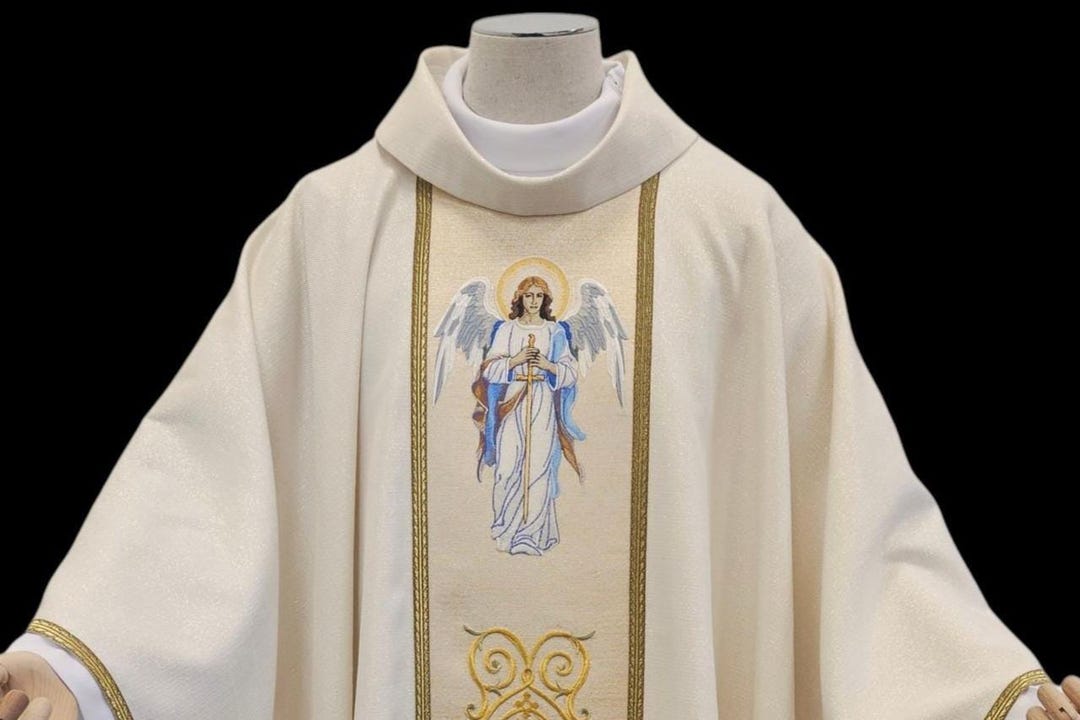 Chasuble St Michael Archangel Vestment Embroidered Messgewand ...