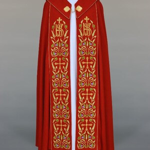 Red Embroidered Cope Chasuble Vestments - Etsy