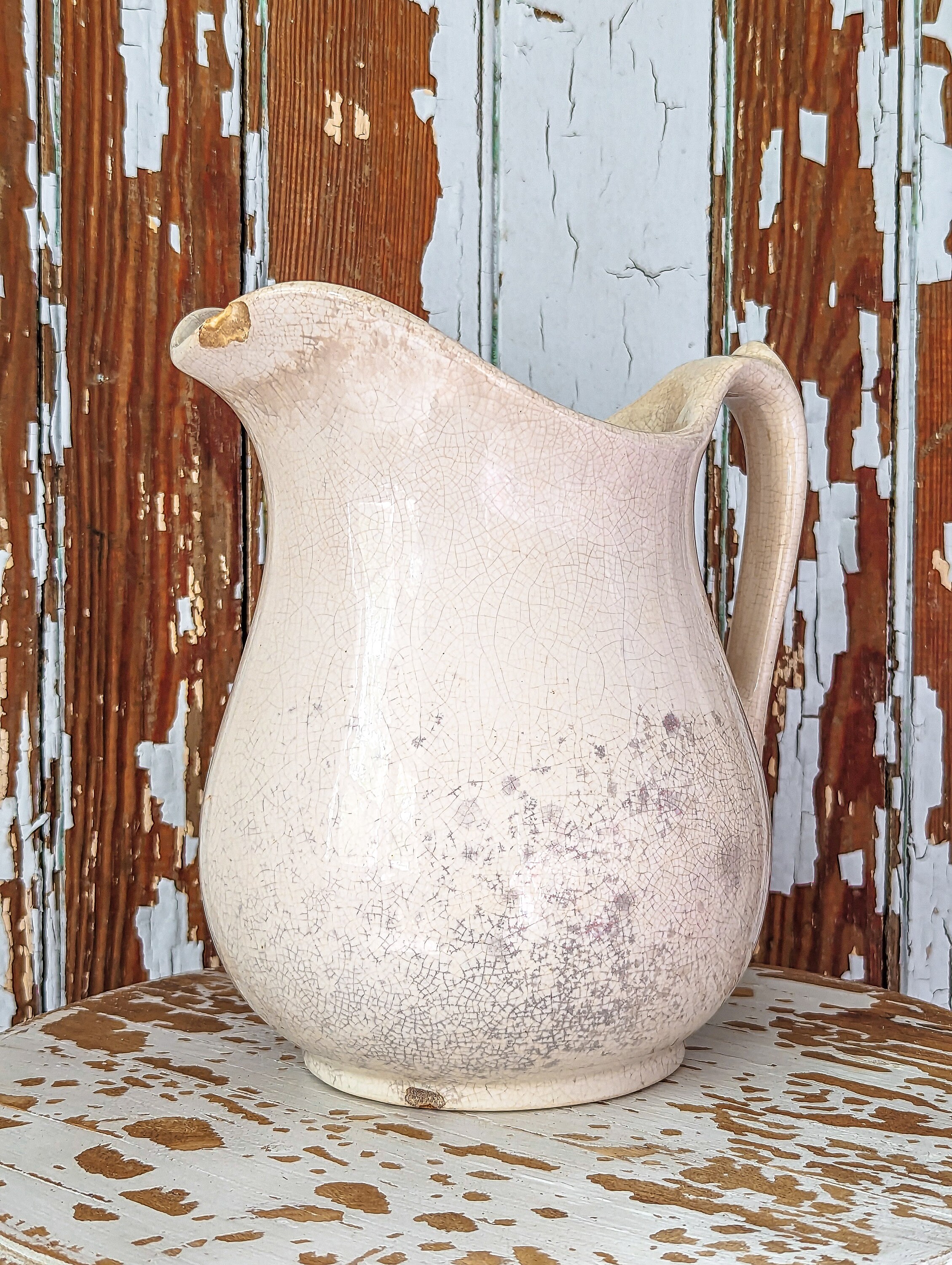 Stained Ironstone Pitcher Ironstone Pitcher Antique Ironstone Pitcher ...
