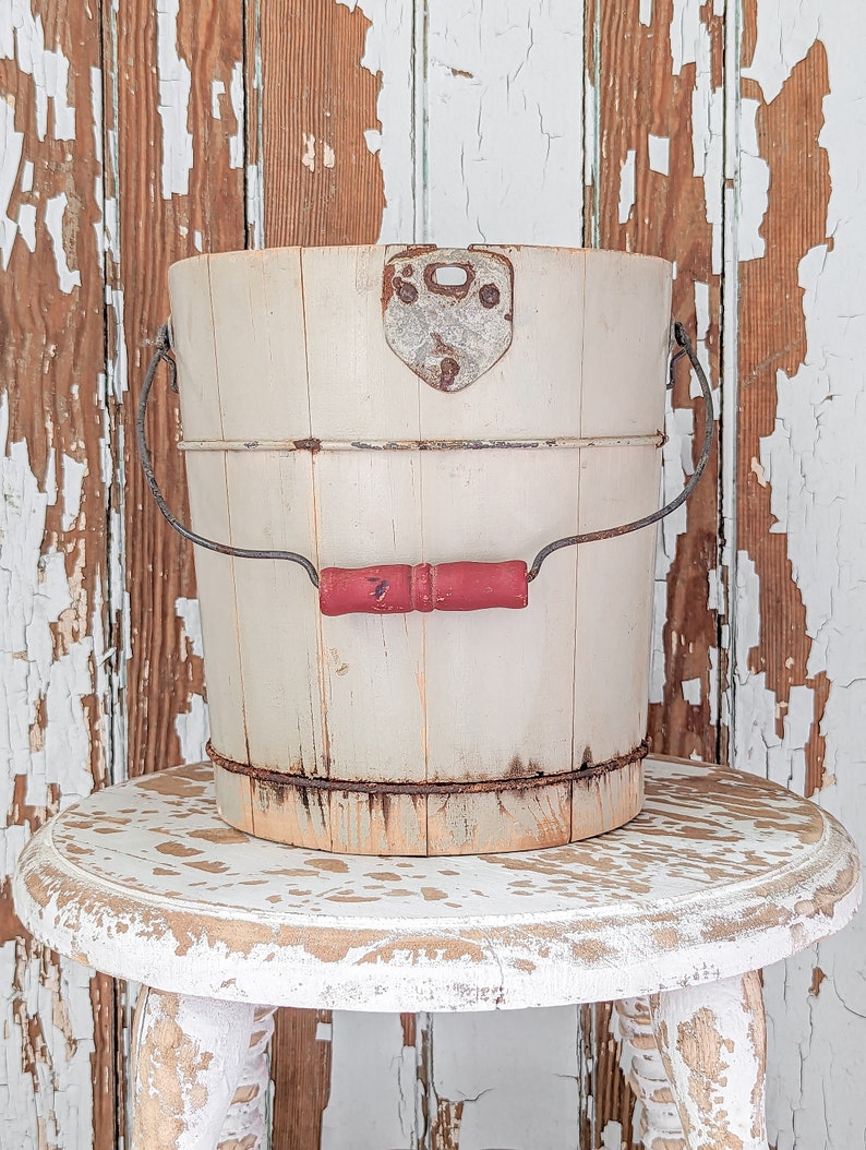 Antique Ice Cream Bucket Sap Bucket Sugar Bucket Berry Bucket Firkin ...