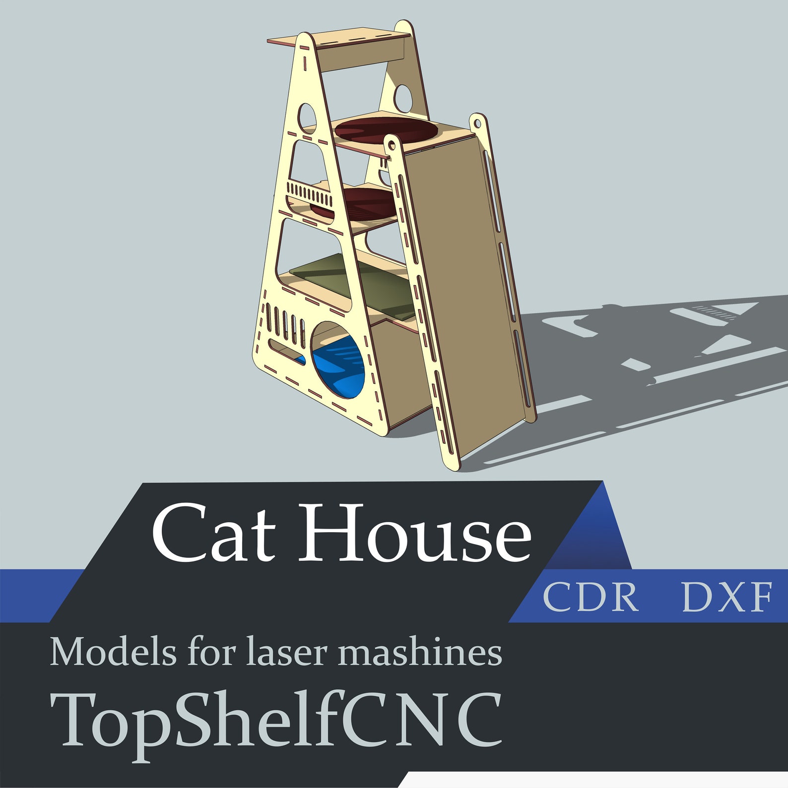 Laser Cutting Project Multi-Storey Cat House cut file | Etsy