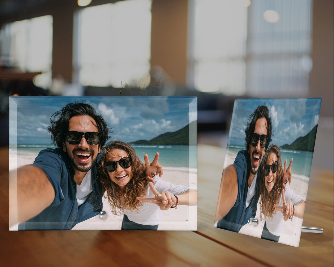 Personalised Photo Glass Plaque, Photo Gift, Glass Frame, Unique ...