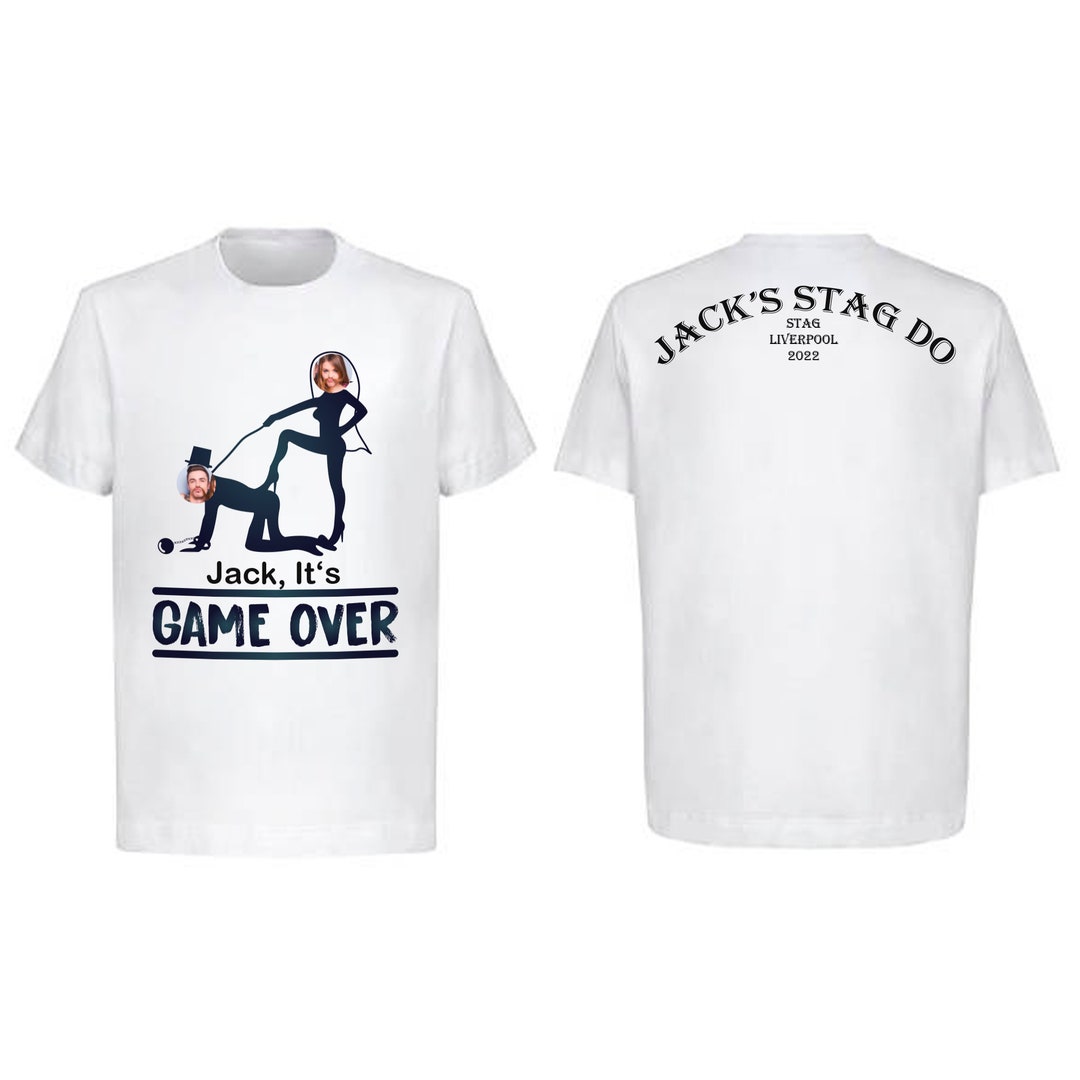 Personalised Stag Do Party T Shirts Its Game Over Stag Do Tops Stag