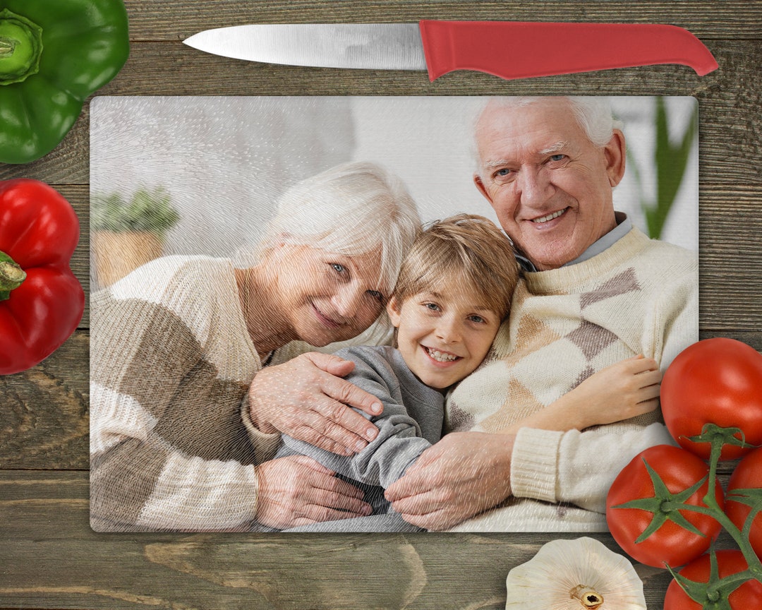 Personalised Glass Chopping Board, Photo Gift, Glass Frame, Unique ...