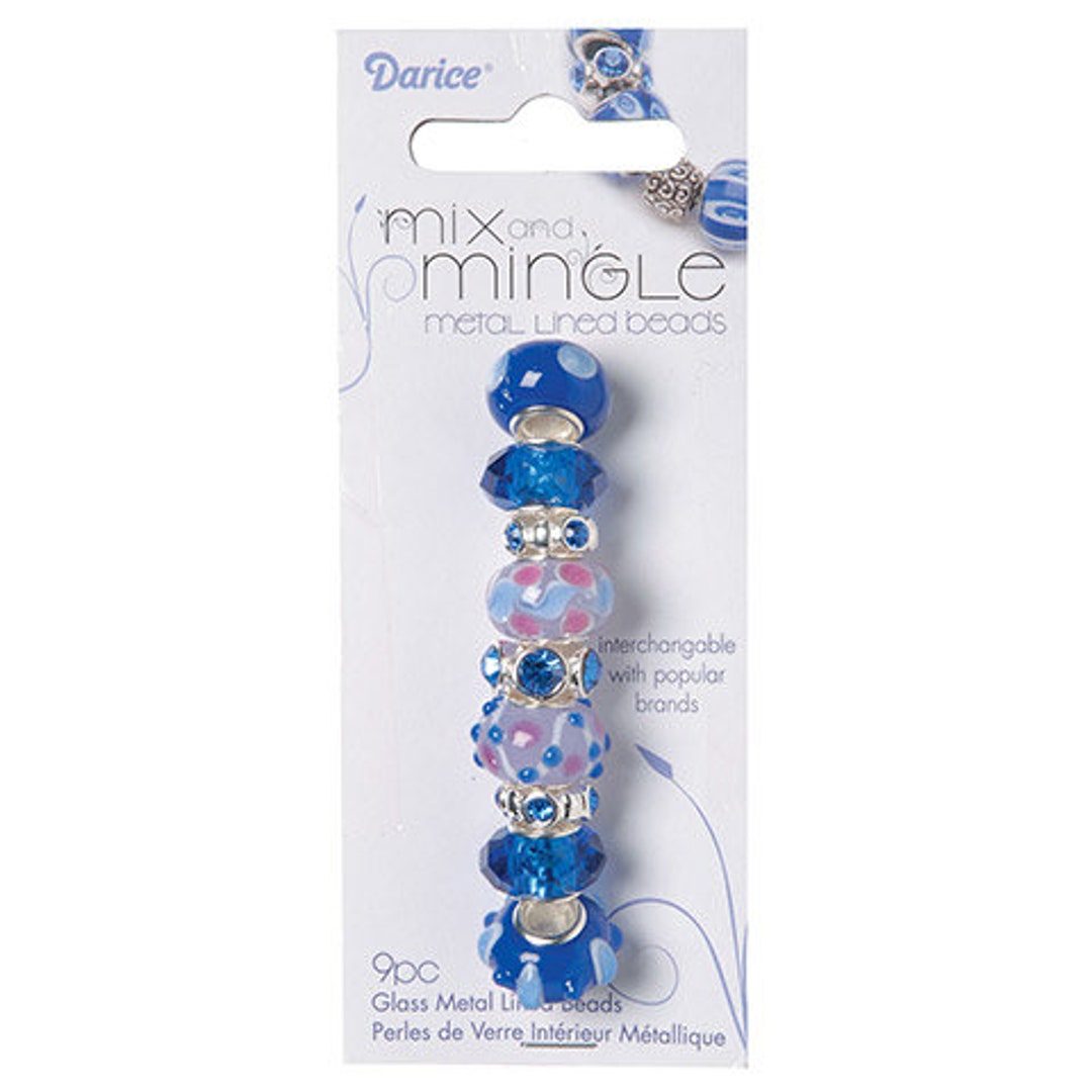 Pandora Style Beads Hole Lined Beach Theme Bead Strand Mix and Mingle ...