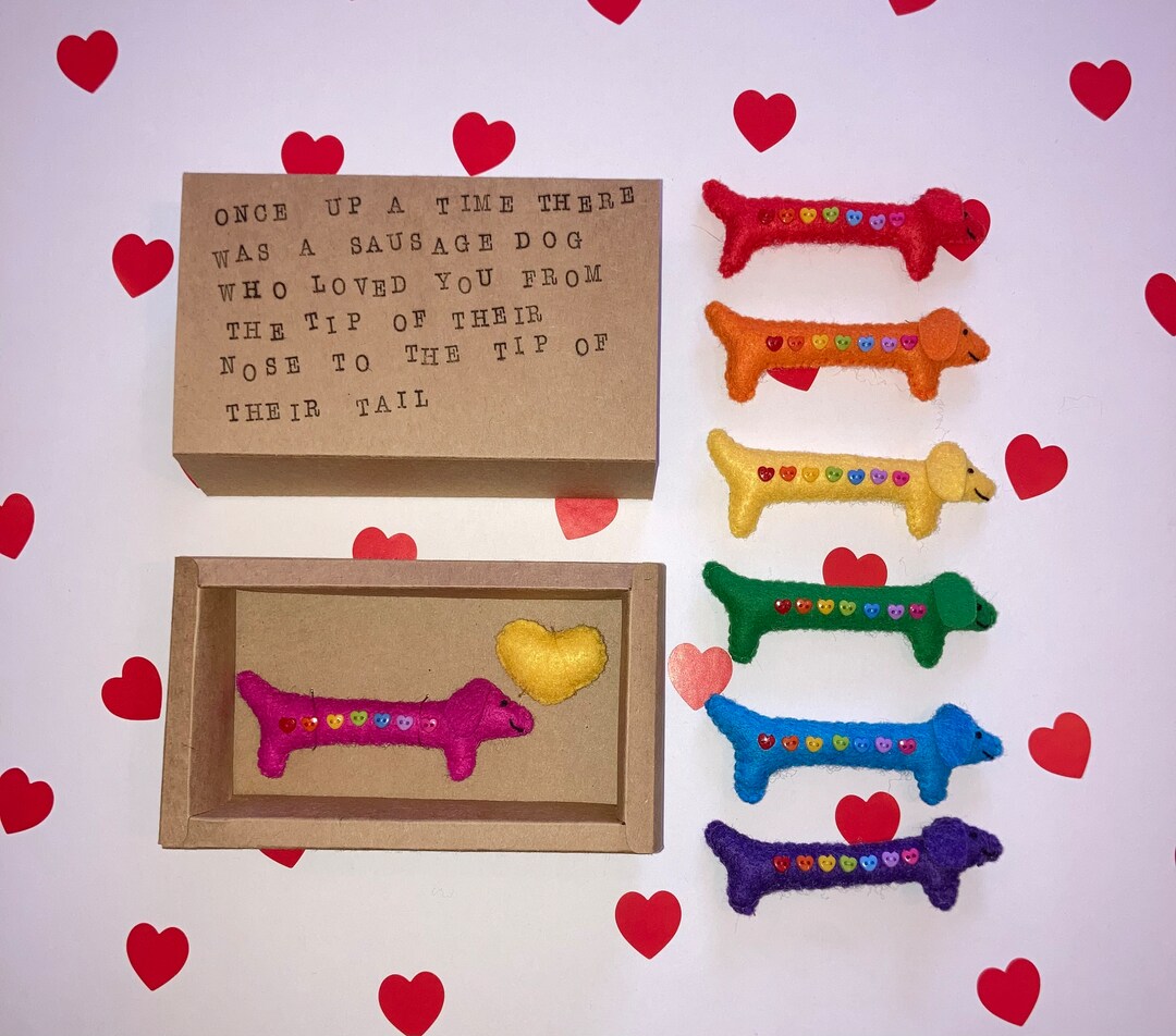 Sausage Dog Love You Pocket Pal in Gift Box. Dachshund. Valentines ...