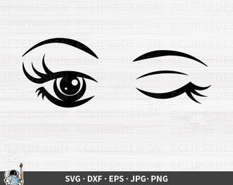 Winking eye svg | Etsy