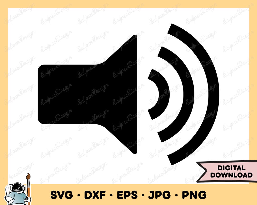 Sound Volume Icon SVG Volume PNG Volume Clip Art Cut File Silhouette ...