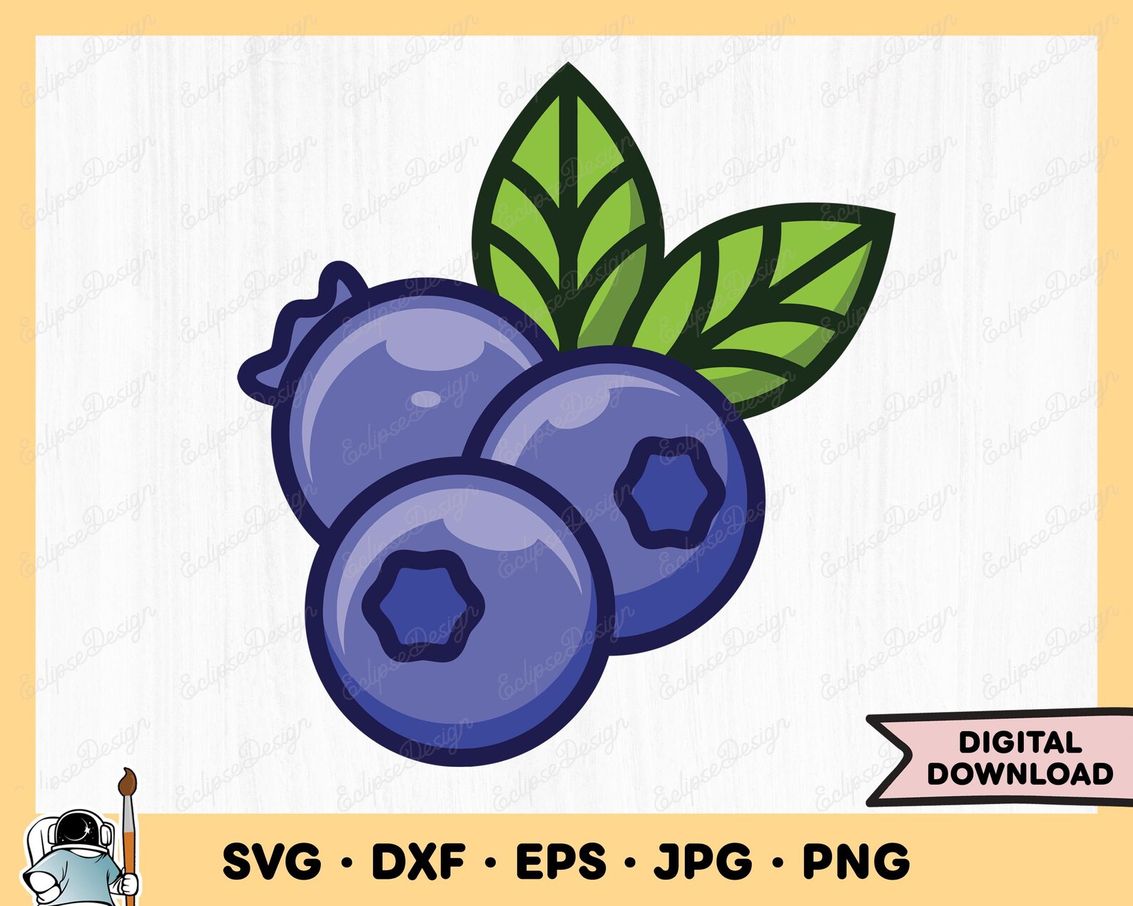 Blueberries SVG Blueberry Fruit Clip Art Blueberry Cut File Silhouette ...
