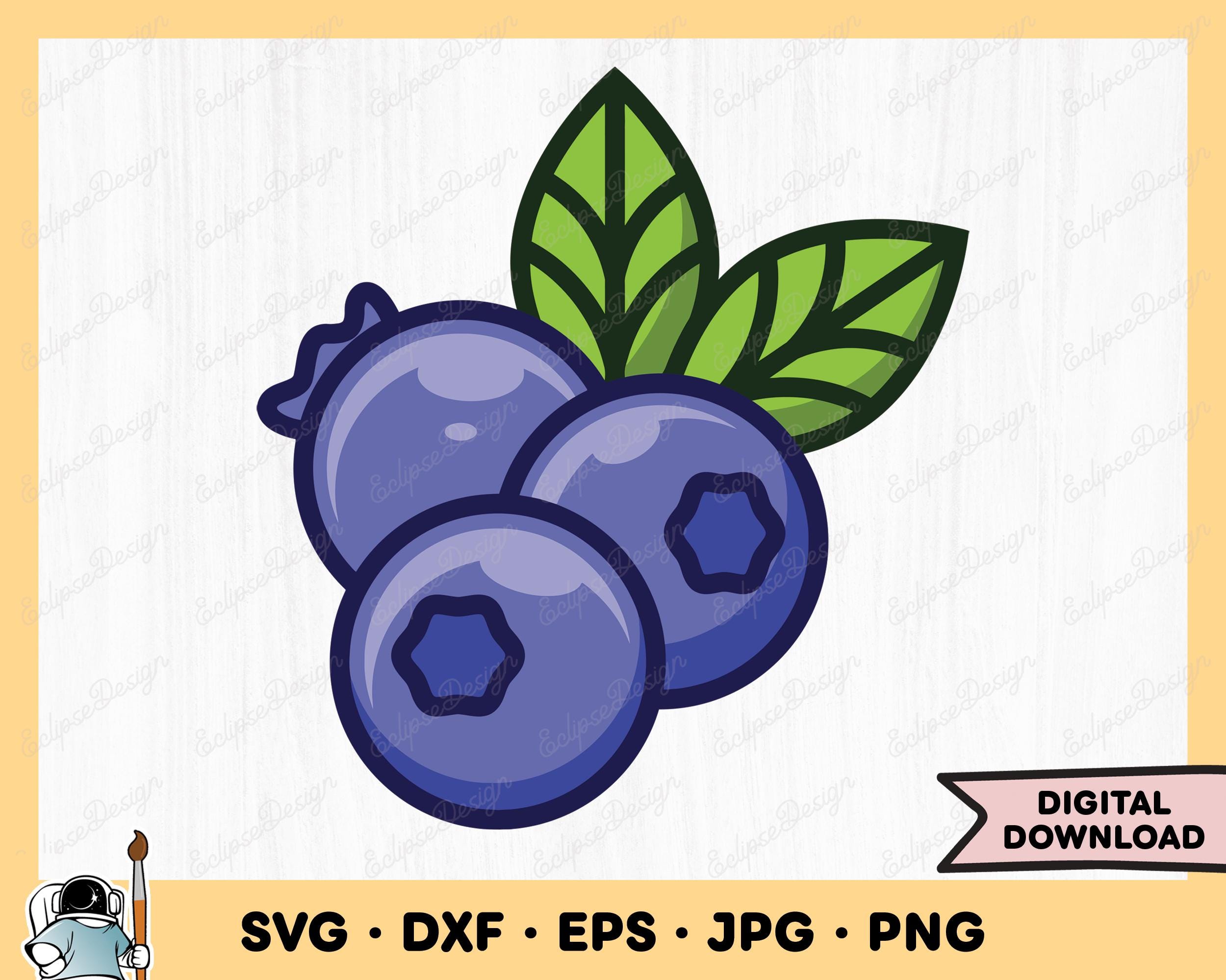 Blueberries SVG Blueberry Fruit Clip Art Blueberry Cut File Silhouette ...