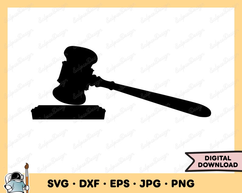 Gavel Court Judge SVG Clipart PNG (instant Digital Download) - Etsy