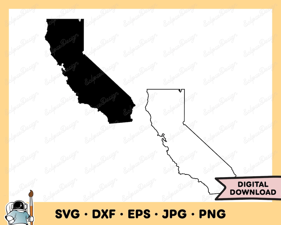 California SVG State Clip Art California Cut File California Silhouette ...