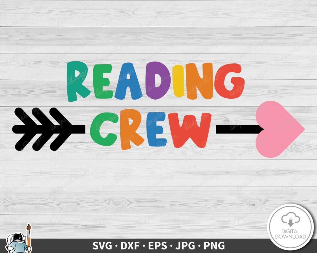 Reading Crew SVG Teacher Clip Art Cut File Silhouette Instant Digital ...
