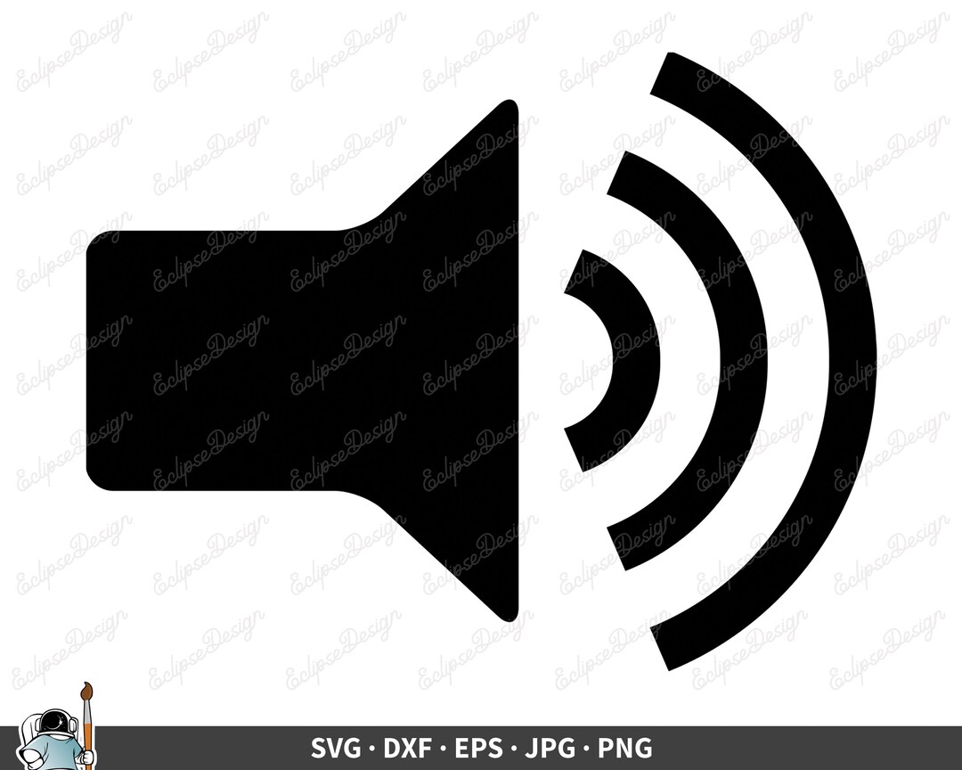 Sound Volume Icon SVG Clip Art Cut File Silhouette Dxf Eps - Etsy
