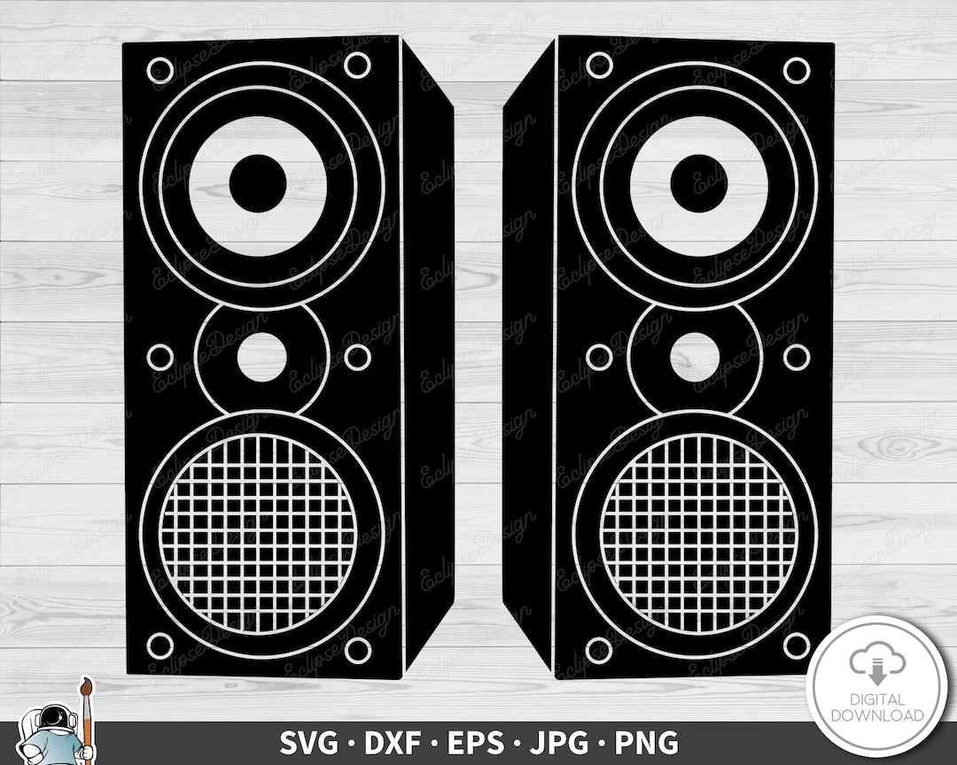 Speakers SVG Music Clip Art Cut File Silhouette Instant Digital ...