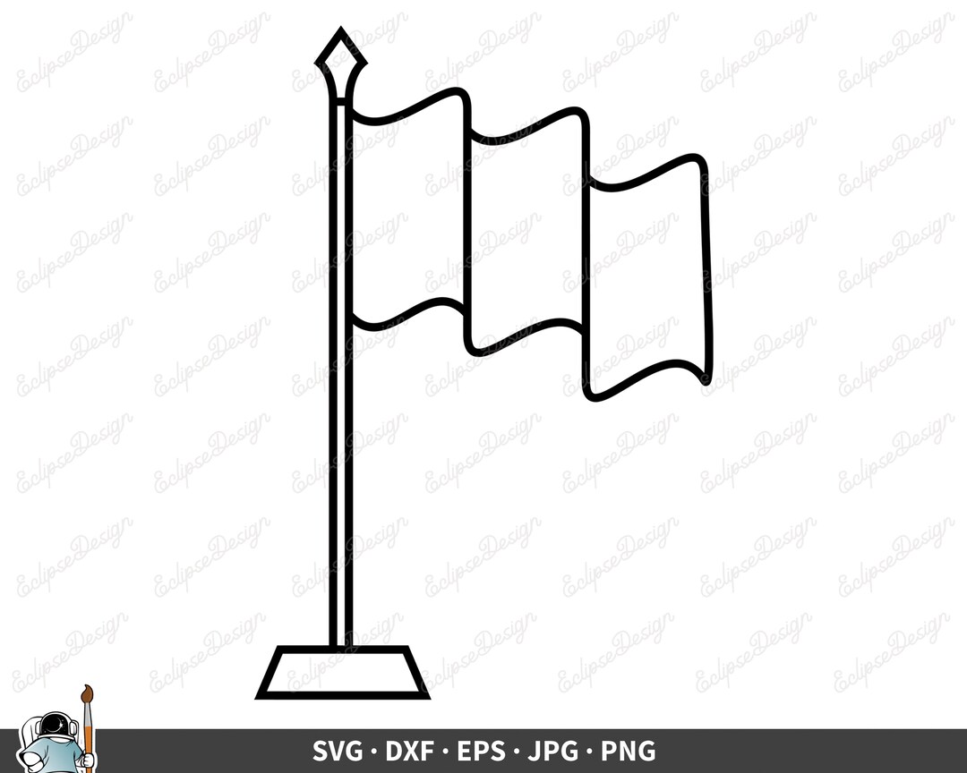 Waving Flag SVG Clip Art Cut File Silhouette Dxf Eps Png Jpg - Etsy Ireland