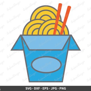 Chinese Food Noodles SVG Clip Art Cut File Silhouette Dxf - Etsy