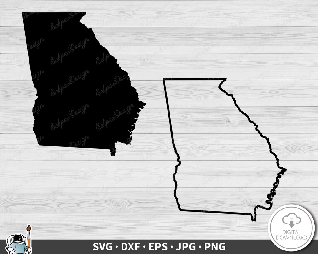 Georgia SVG State Clip Art Cut File Silhouette Dxf Eps Png - Etsy UK