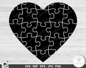 Heart Puzzle Bundle Svg, Moms Gift Heart Puzzle SVG Cut File, Svg Dxf ...