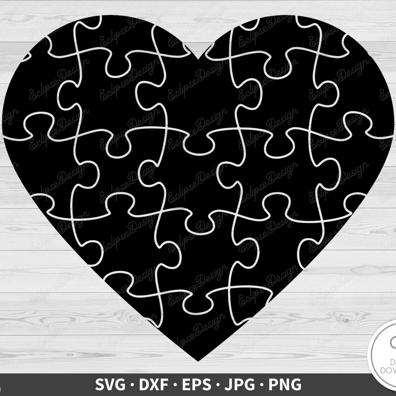 Heart Puzzle Svg - Etsy