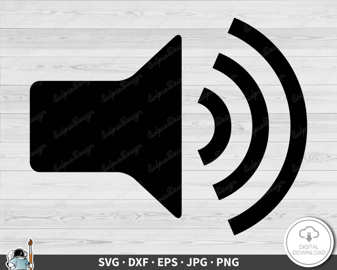 Buy Sound Volume Icon SVG Clip Art Cut File Silhouette Instant Digital ...