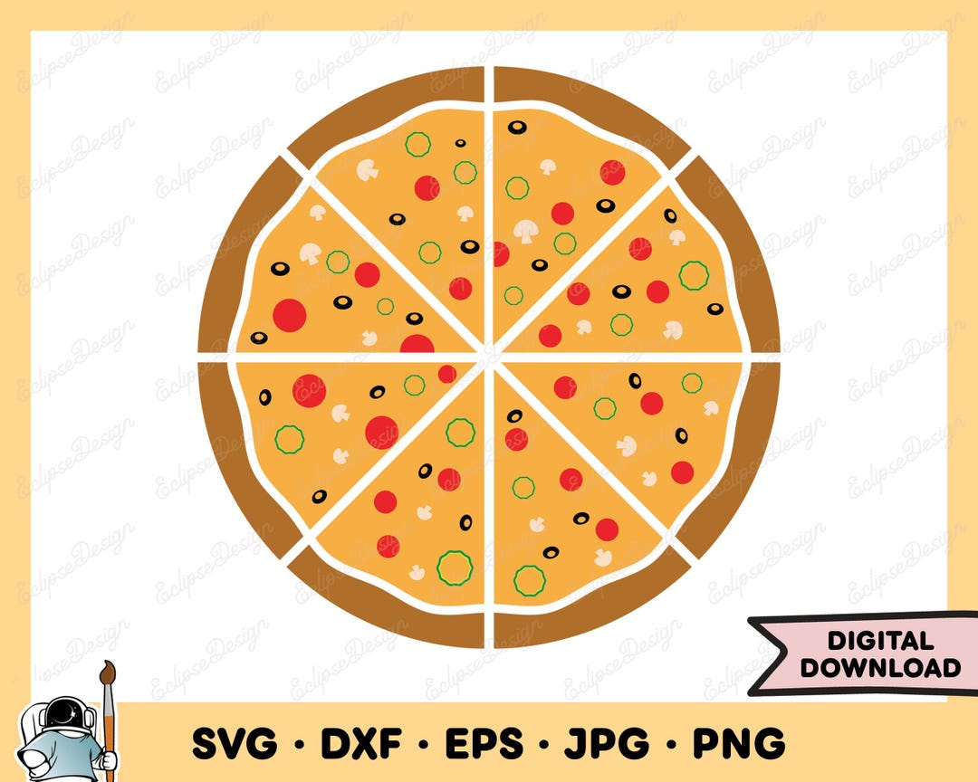 Pizza With Toppings SVG Pizza PNG Pizza Clip Art Cut File Silhouette ...