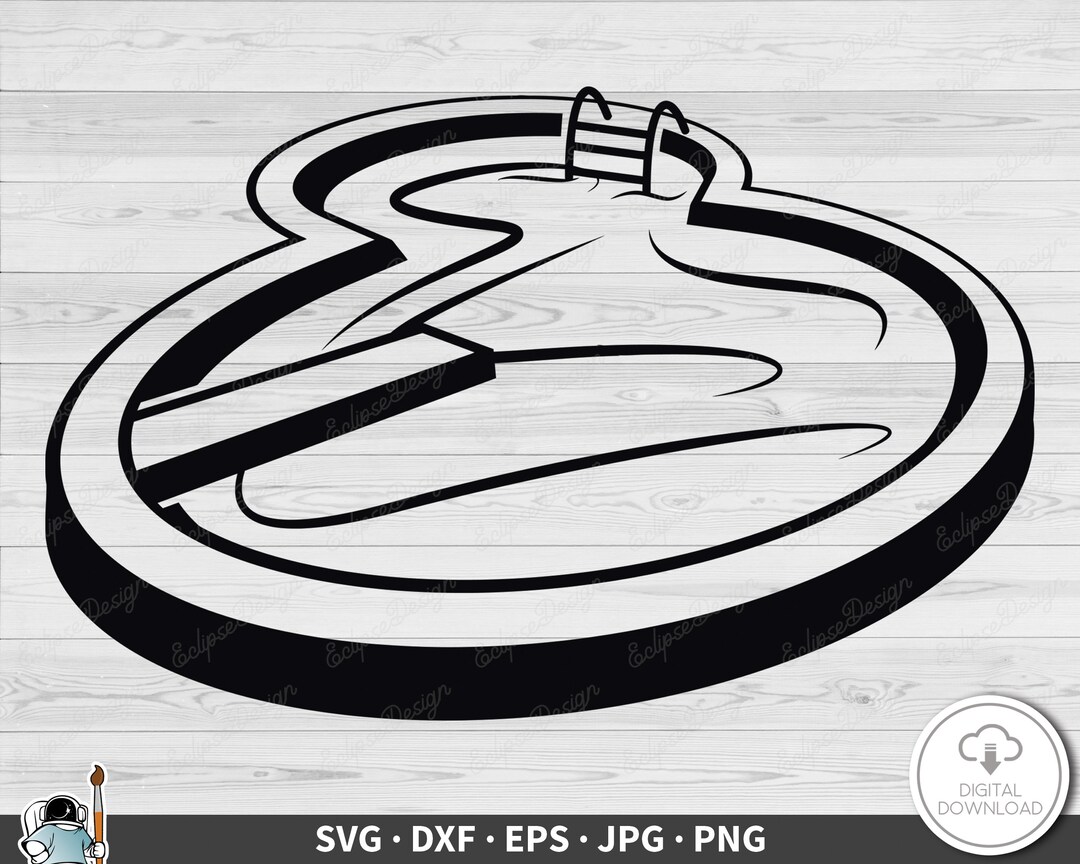 Pool With Diving Board SVG Clip Art Cut File Silhouette Instant Digital ...