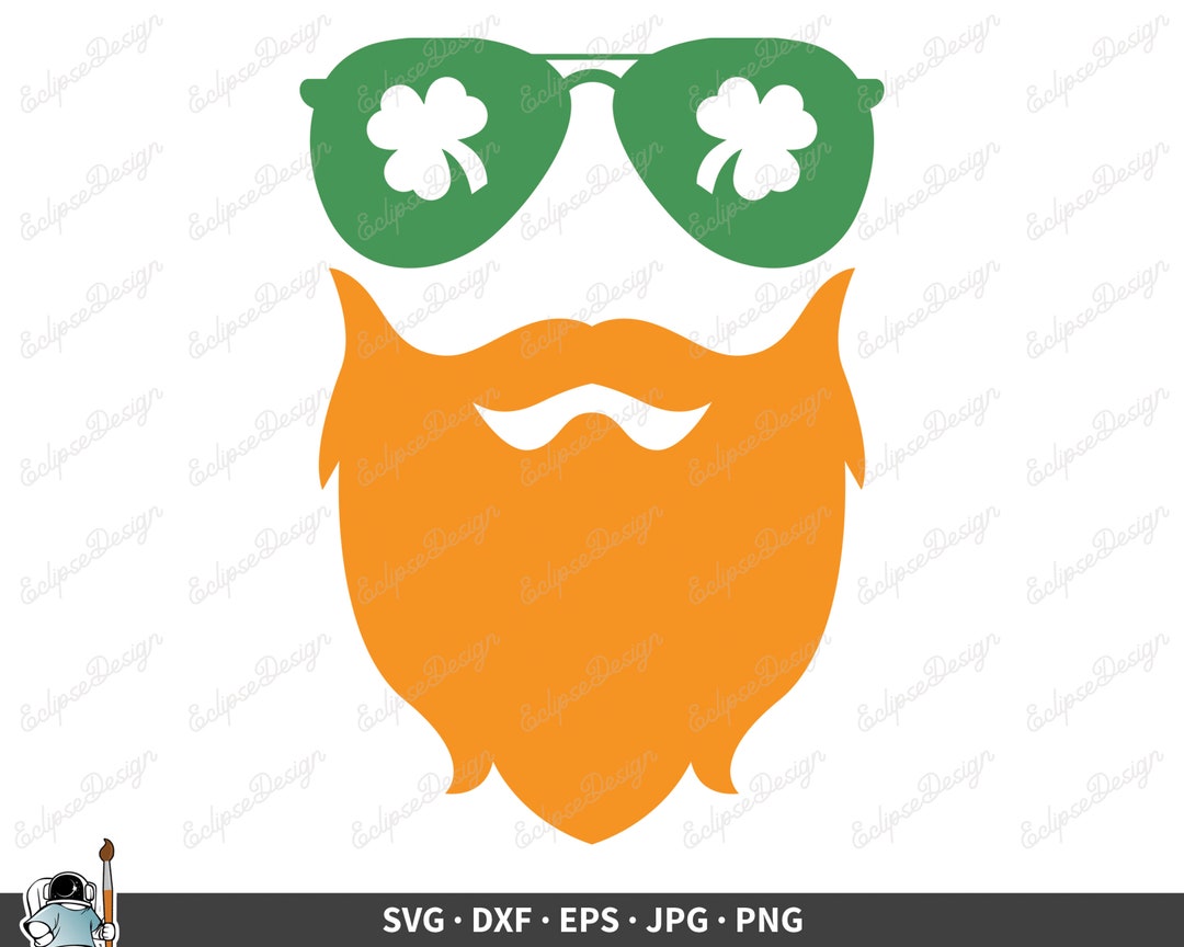 St Patrick Beard SVG Clip Art Cut File Silhouette Dxf Eps - Etsy