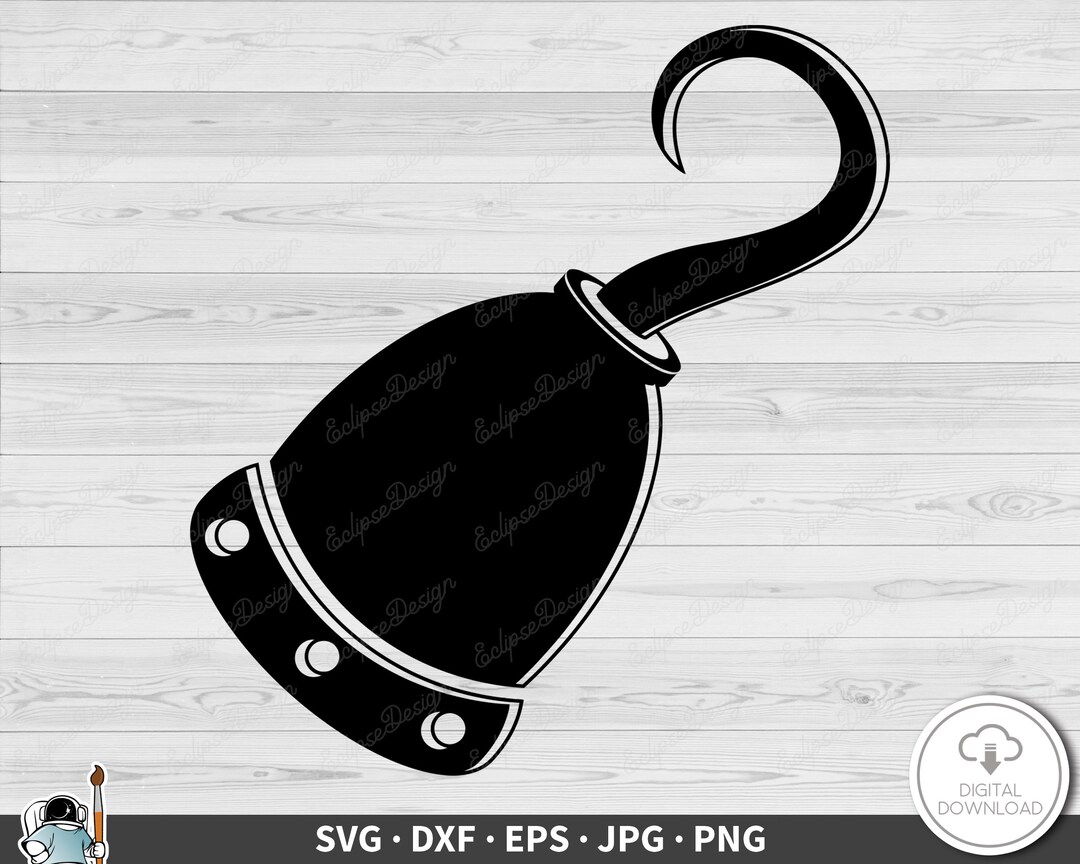Hook Hand Pirate SVG Clip Art Cut File Silhouette Instant Digital ...