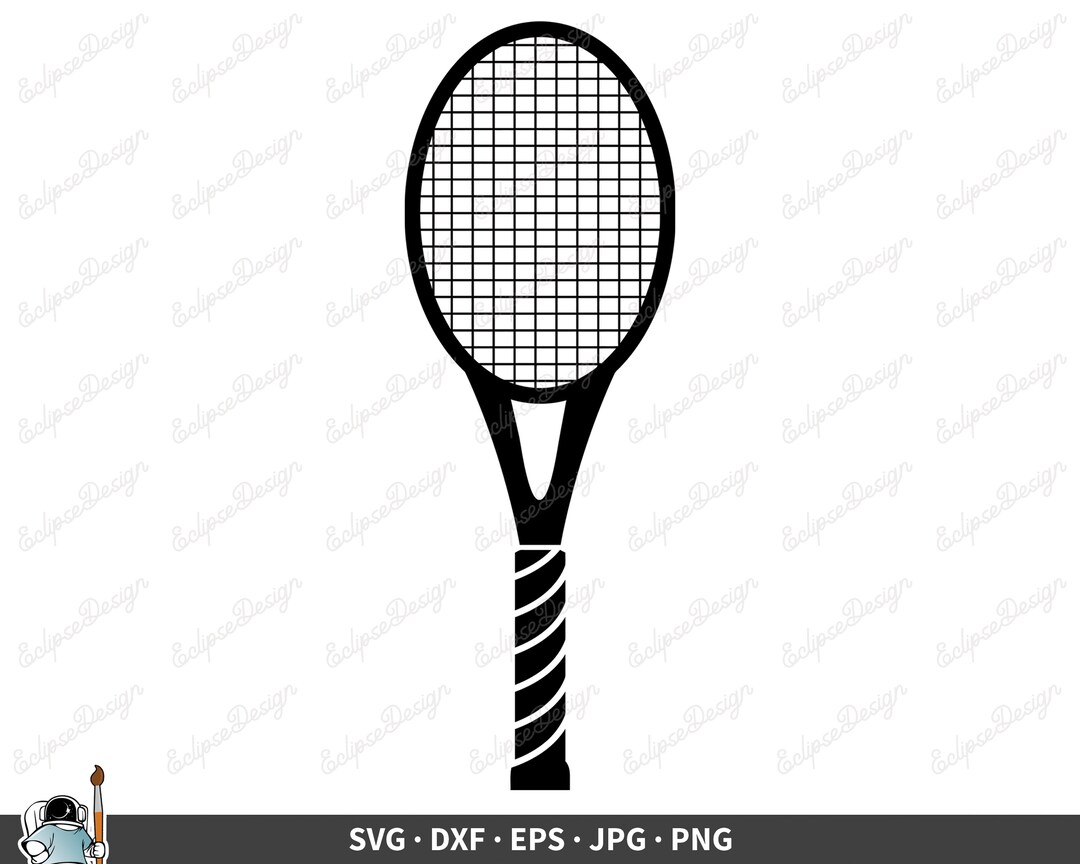Tennis Racket SVG Clip Art Cut File Silhouette Dxf Eps Png - Etsy