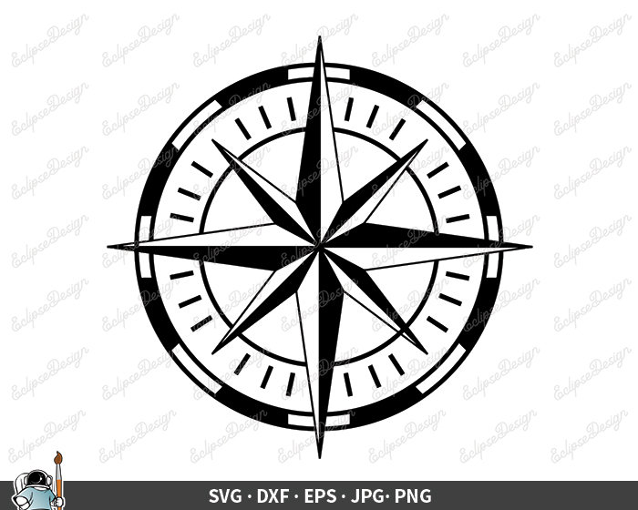 Visual Arts Compass Rose DXF File,Compass DXF File,Nautical DXF ...