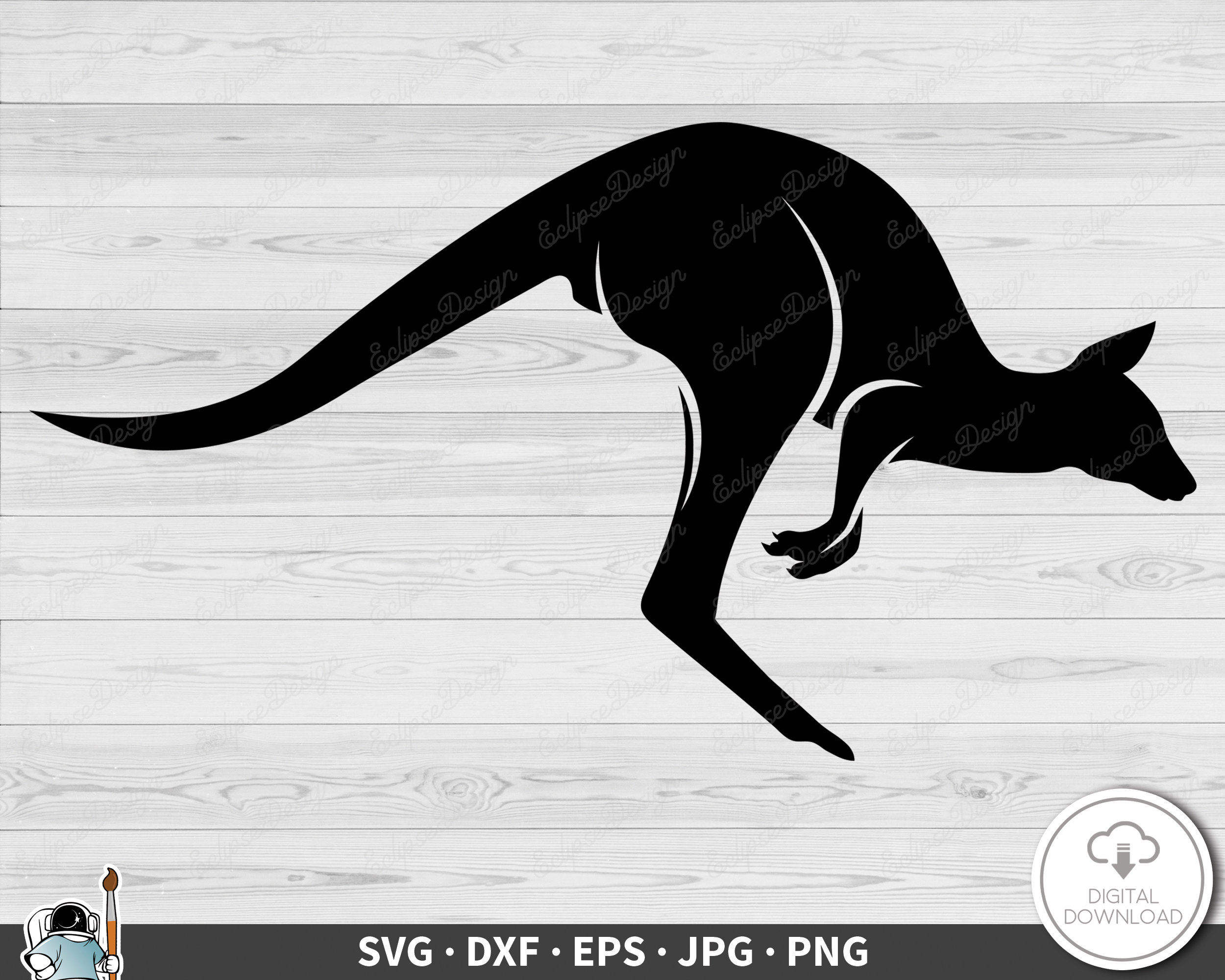 Kangaroo Jumping Outline