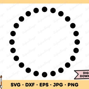 Circle Dot Frame SVG Frame Clip Art Frame Cut File Silhouette Instant ...