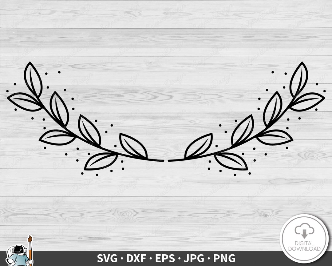 Leaf Laurel SVG Clip Art Cut File Silhouette Instant Digital Download ...