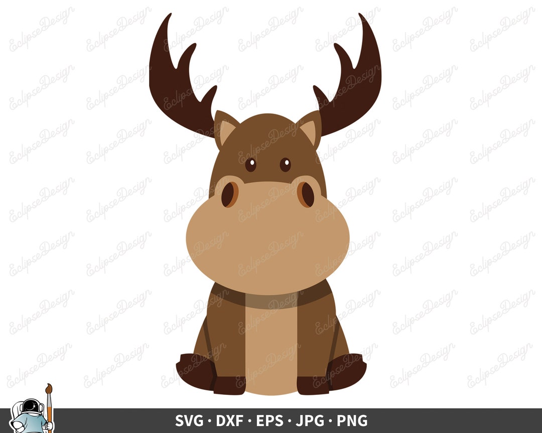 Cute Baby Moose SVG Clip Art Cut File Silhouette Dxf Eps Png - Etsy