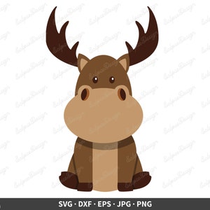 Cute Baby Moose SVG Clip Art Cut File Silhouette Dxf Eps Png - Etsy