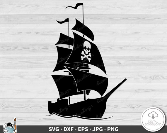 Pirate Ship Clip Art Black And White