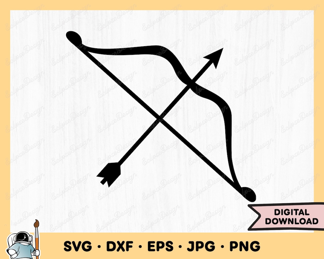Bow and Arrow Archery SVG Arrow Clip Art Arrow Cut File Silhouette ...