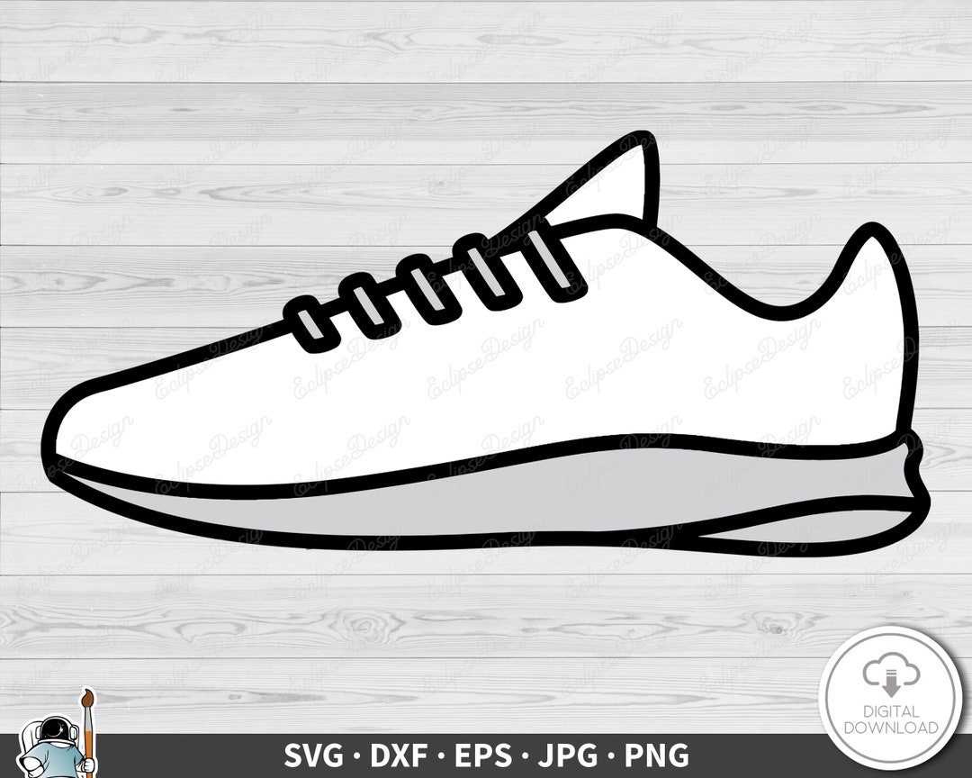 White Sneaker SVG Clip Art Cut File Silhouette Instant Digital Download ...