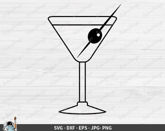 Martini Glass Svg | Etsy