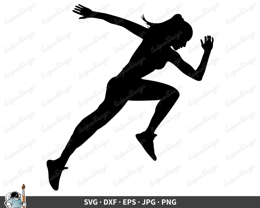 Sprinting Girl SVG Runner SVG Runner Vector Sprinter Clipart - Etsy