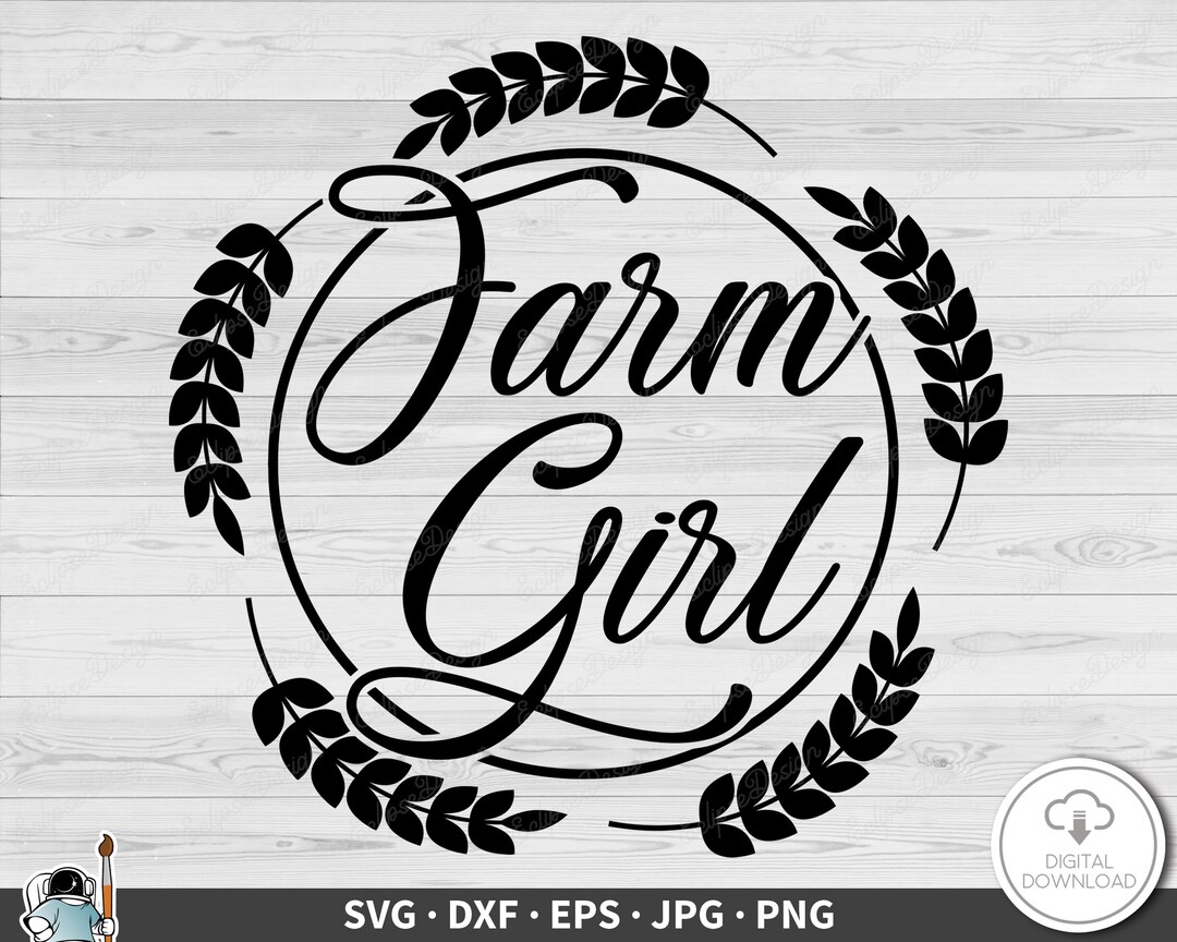Farm Girl SVG Farmer Clip Art Cut File Silhouette Instant Digital ...