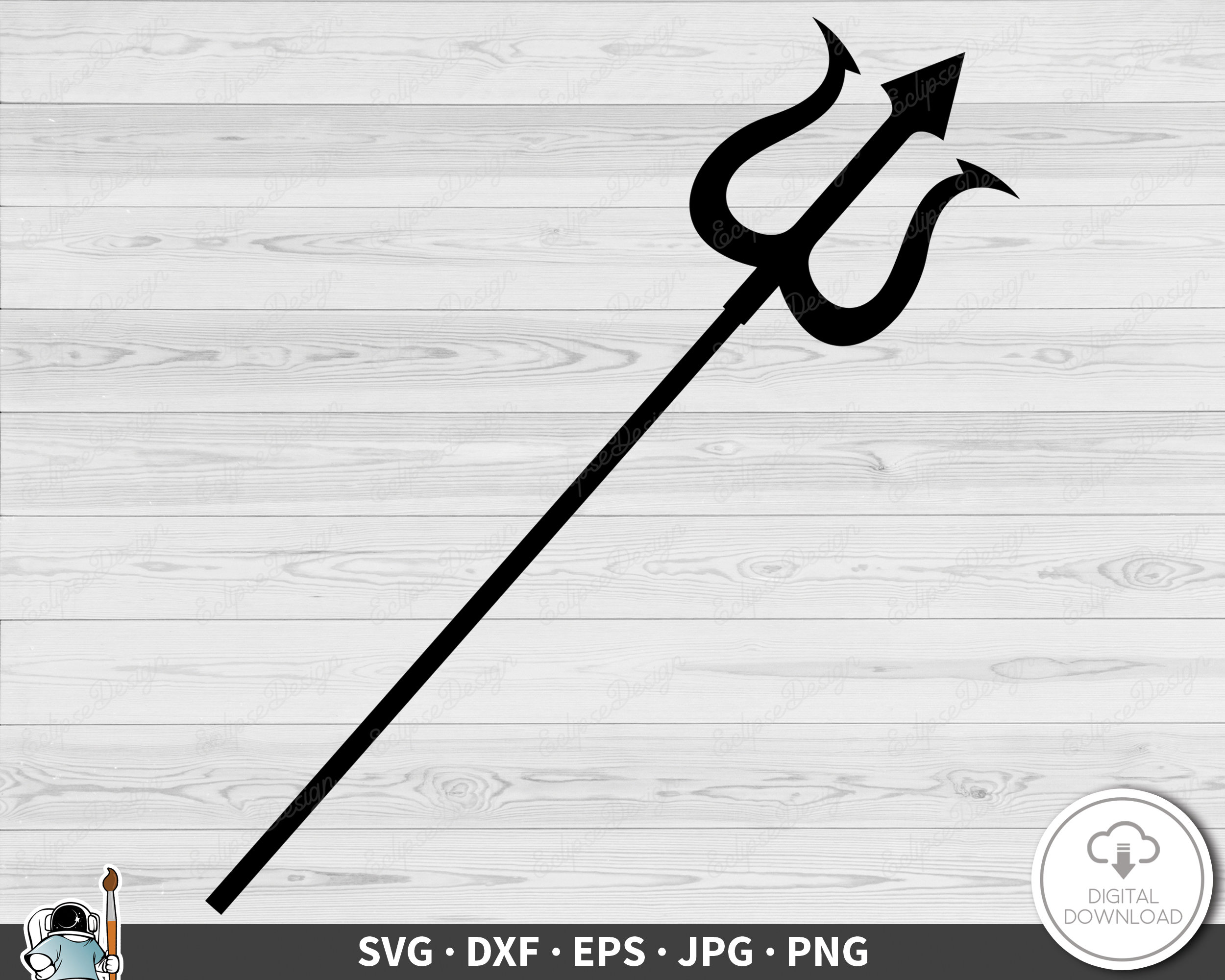 Black Trident Silhouette