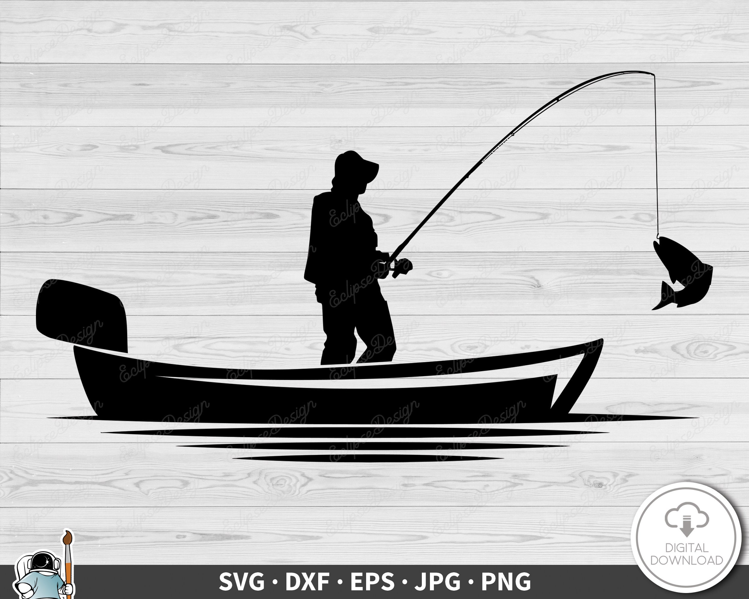 Fishing Boat Silhouette Clip Art