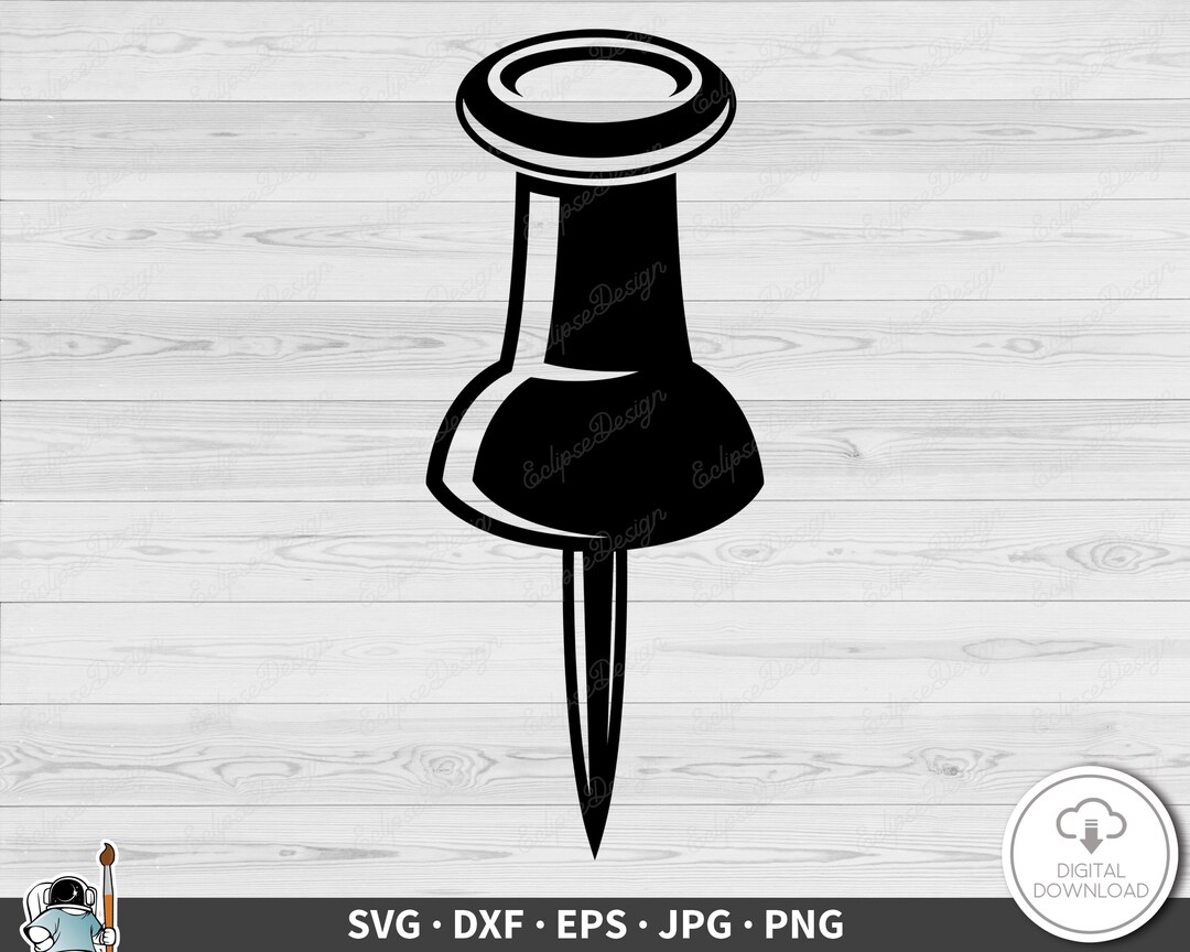 Push Pin SVG Clip Art Cut File Silhouette Dxf Eps Png Jpg Instant ...
