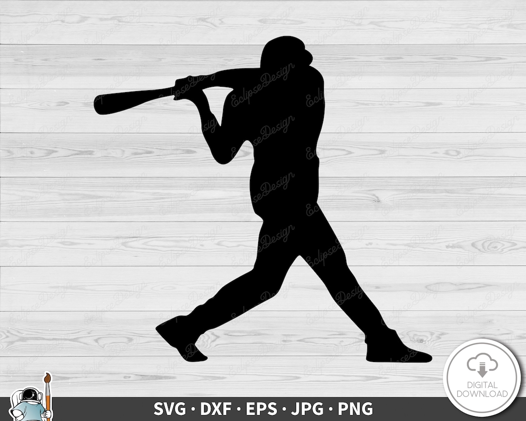 Baseball Swing SVG Clip Art Cut File Silhouette dxf eps png jpg Instant ...