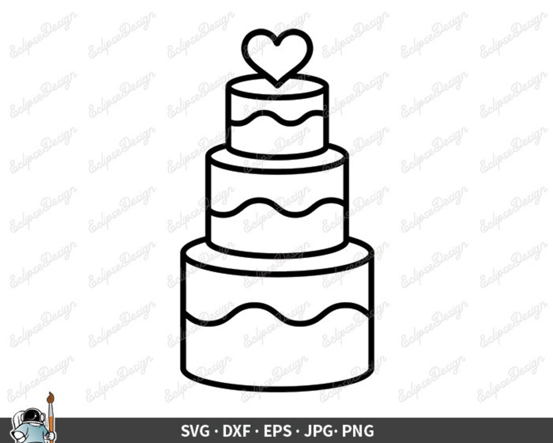Wedding Cake SVG Wedding Cake Vector Wedding SVG Cake Clipart - Etsy