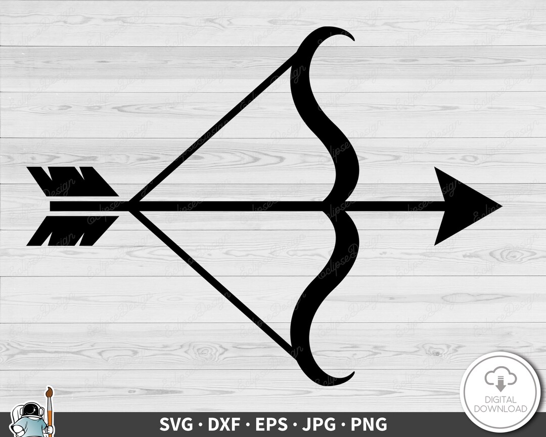 Arco y flecha SVG Clip Art Cut File Silhouette dxf eps png jpg Descarga ...