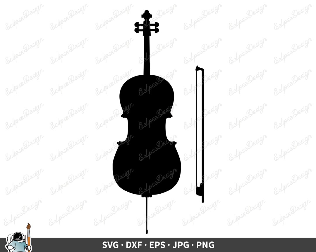 Cello SVG Cellist Orchestra Clip Art Cut File Silhouette Dxf - Etsy