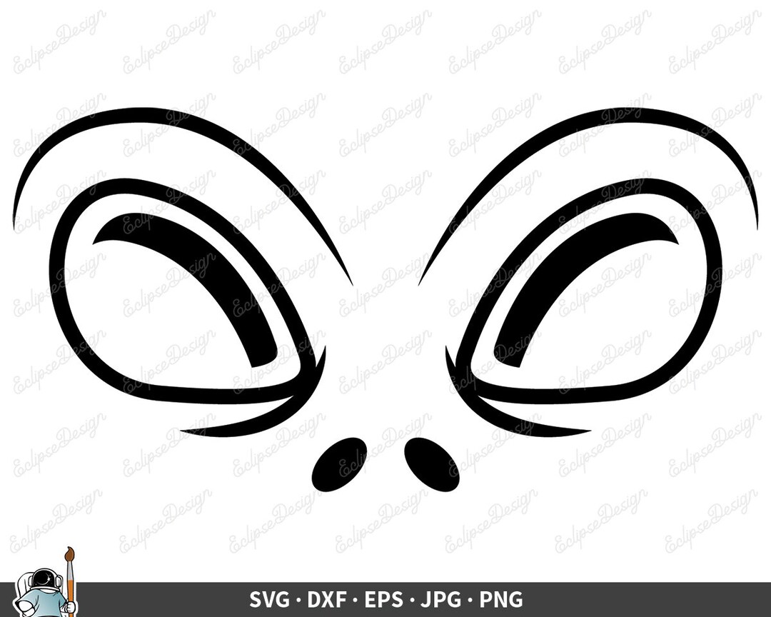 Alien Face SVG Clip Art Cut File Silhouette Dxf Eps Png Jpg - Etsy